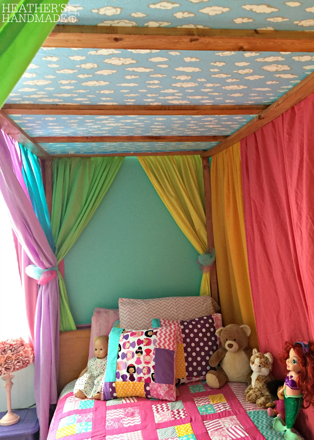 DIY rainbow canopy bed {Heather’s Handmade Life} 3 – Heather's Handmade ...